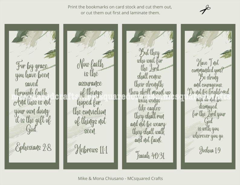Printable Bookmark - Digital Download - Bible Verse Faith - Etsy