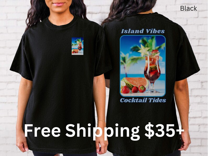 Hawaiian Island Vibes Cocktail Tides Beach Wear Shirt for Her Gift From ...