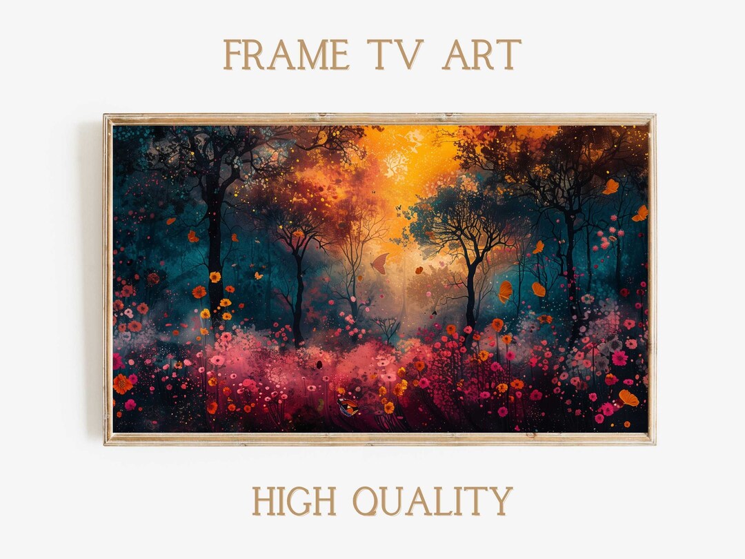 Vibrant Wildflower Field Frame TV Art Spring Samsung TV Frame Art Oil ...