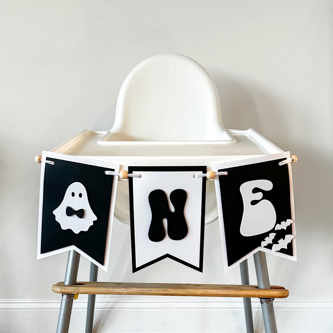 Spooky One Boy First Birthday High Chair Banner, Halloween 1st Boo Day ...