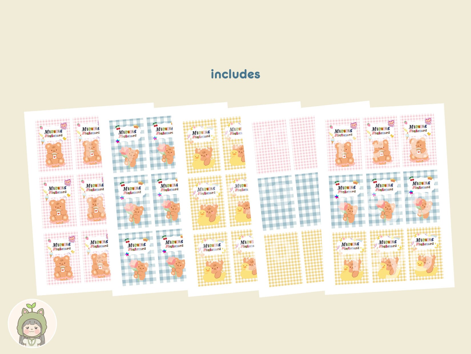 Digital Pastel Plaid Kpop Photocard Binder Placeholder Filler - Etsy