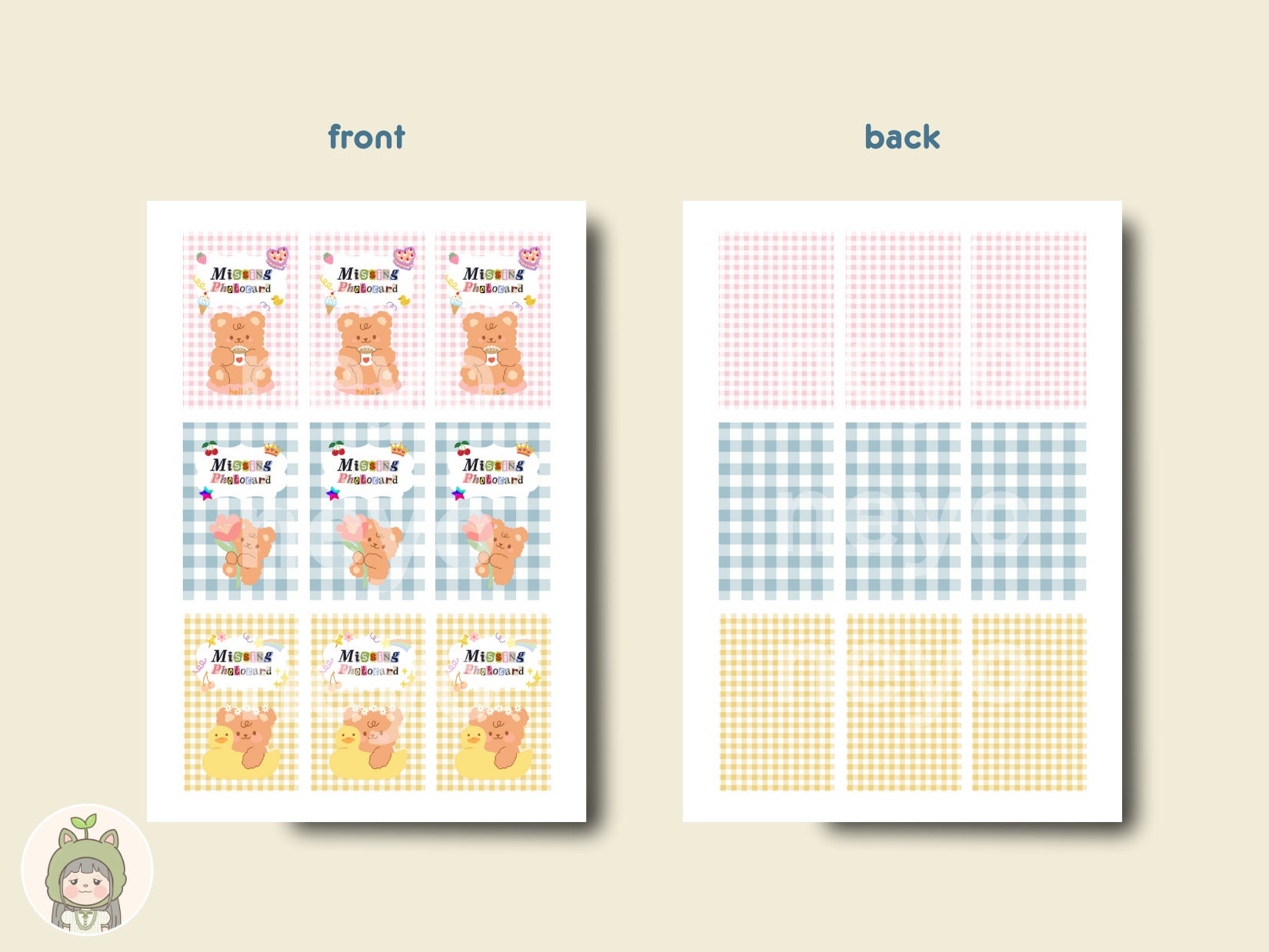 Digital Pastel Plaid Kpop Photocard Binder Placeholder Filler - Etsy