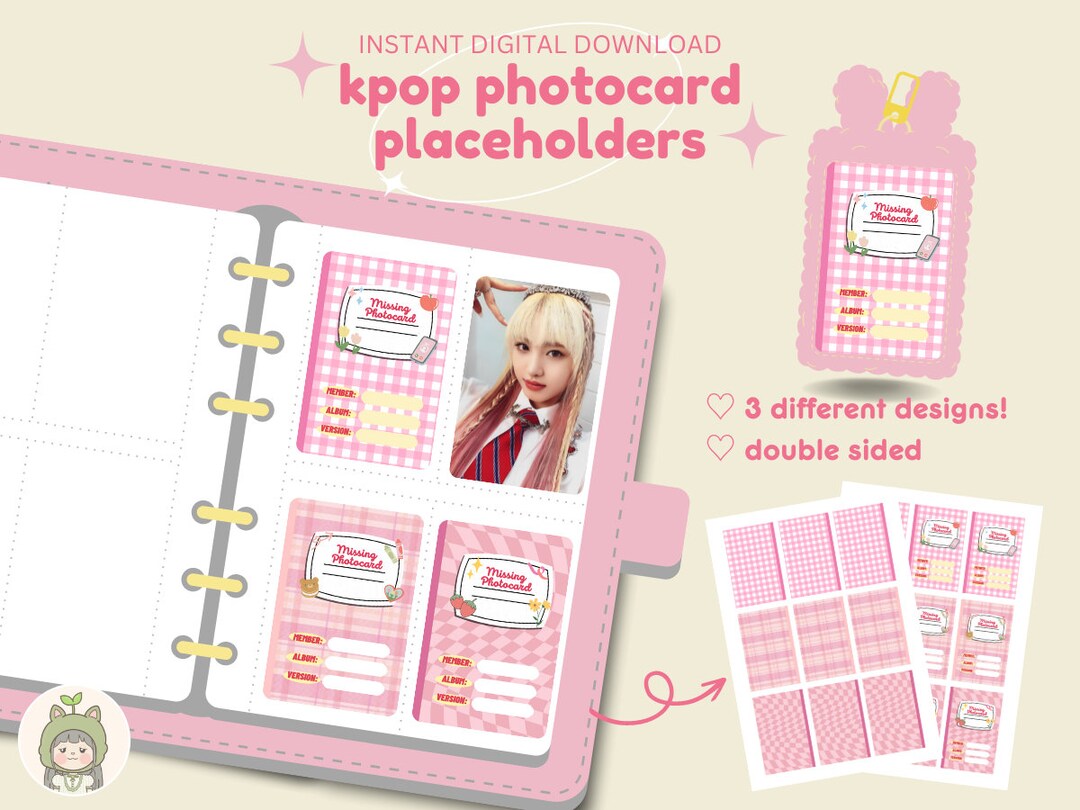 Digital Pink Pastel Notebook Kpop Photocard Binder Placeholder - Etsy