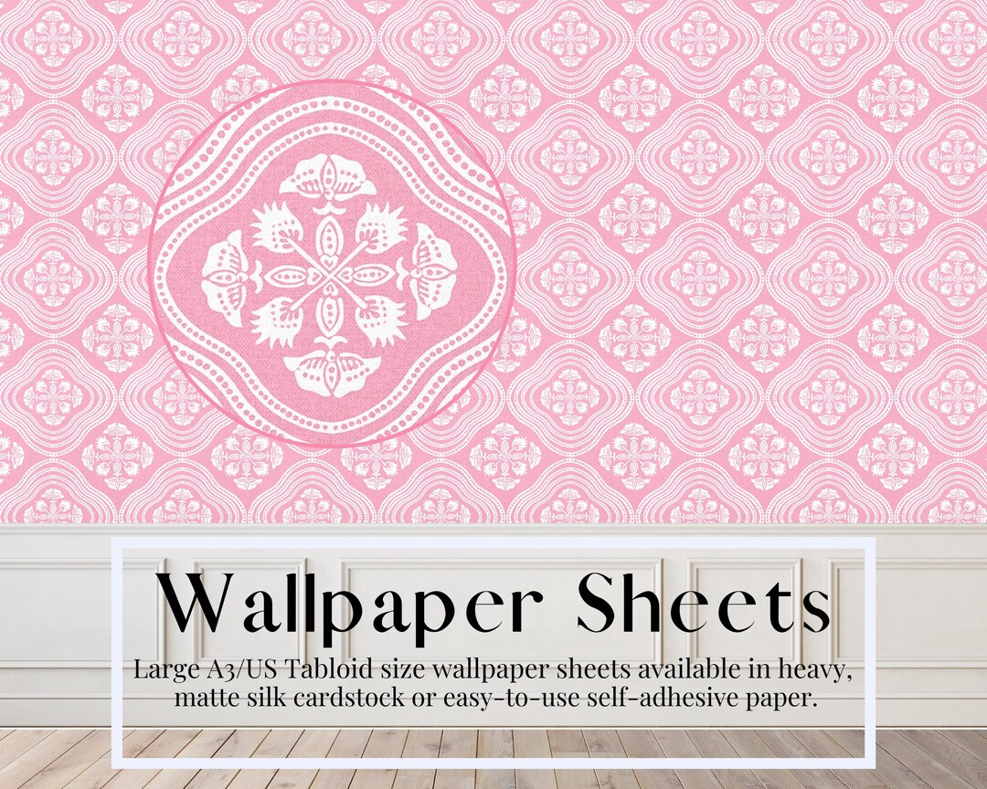 Dollhouse Wallpaper Sheets, Musk Pink Pattern Peel & Stick Paper Matte ...
