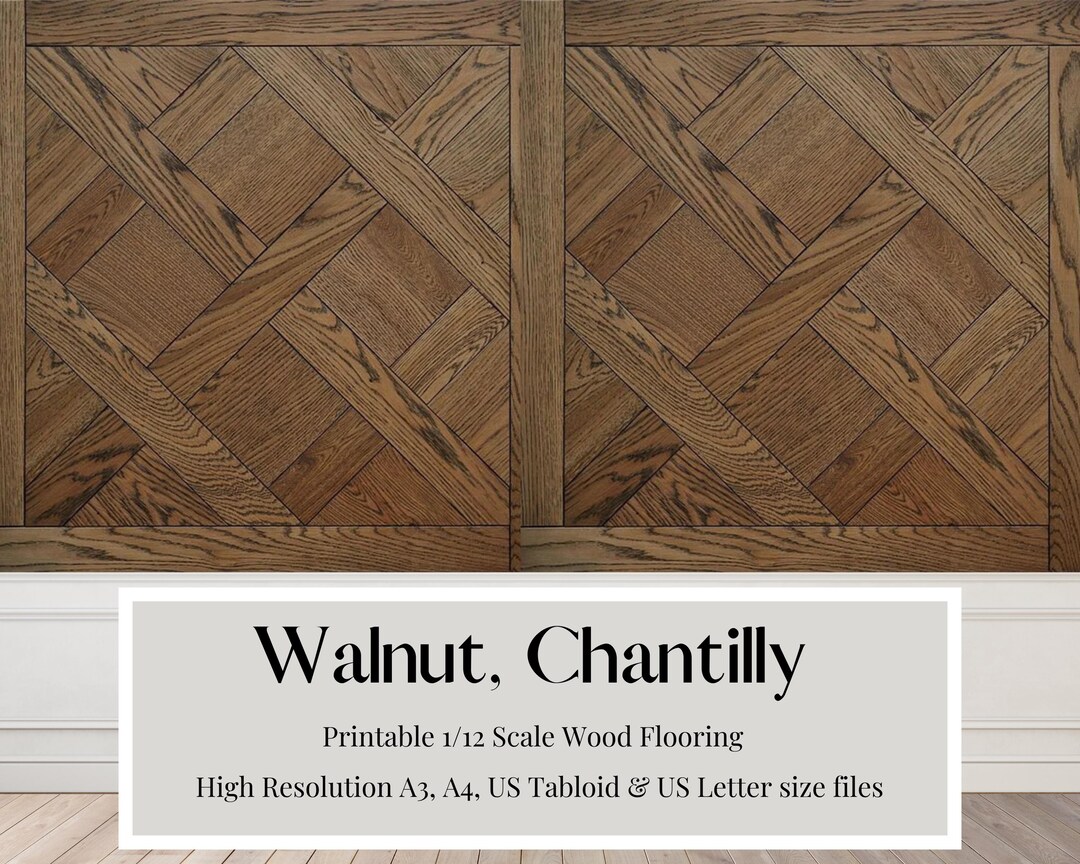 Flooring, Walnut, Chantilly Parquet, Wood Floor, Dollhouse, Dollhouse ...