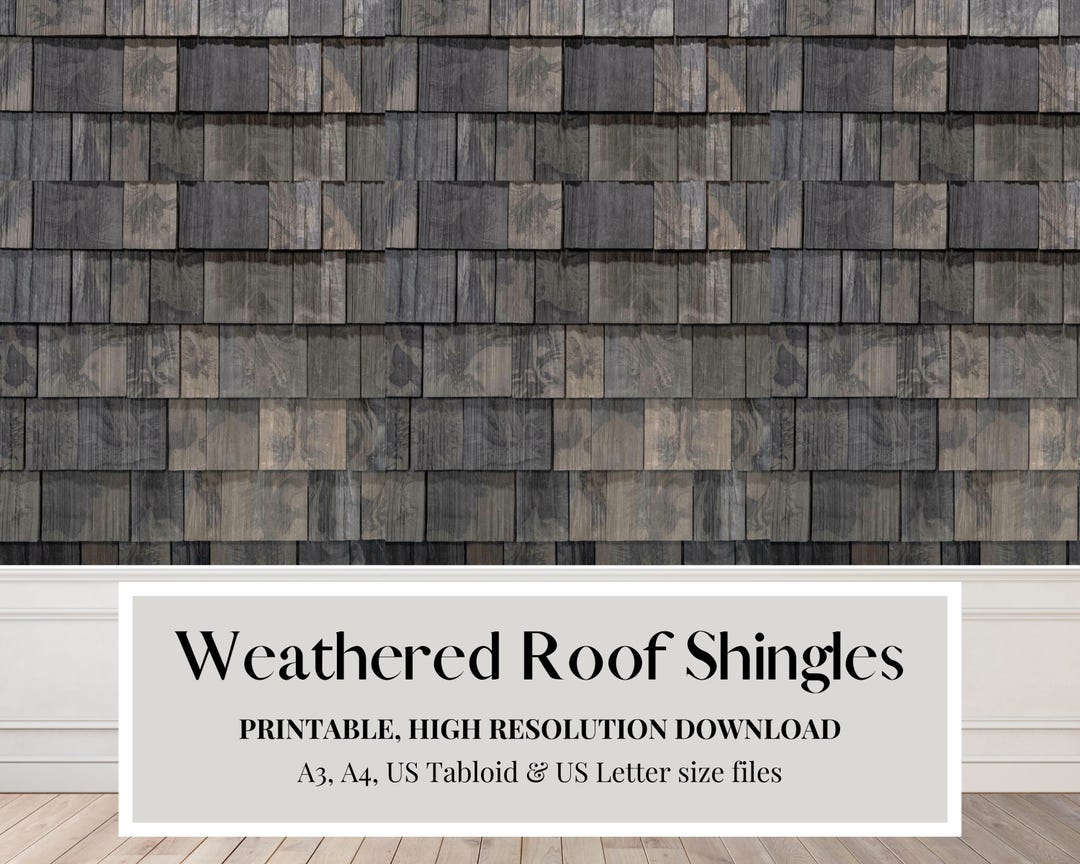 Miniature Roofing, Weathered Cedar Wood Shingles, Aged, Rustic ...
