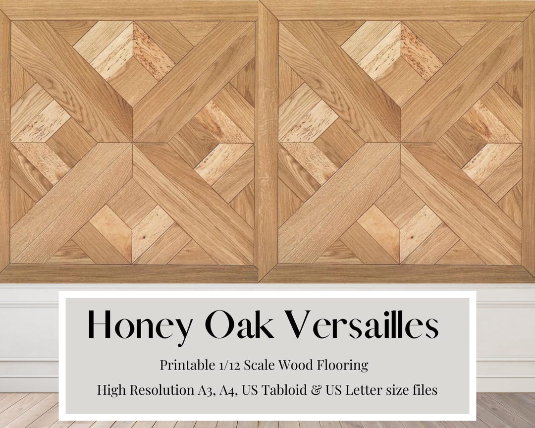Flooring Honey Oak Versailles Pattern Parquet Wood Floor 1/12 Dollhouse ...