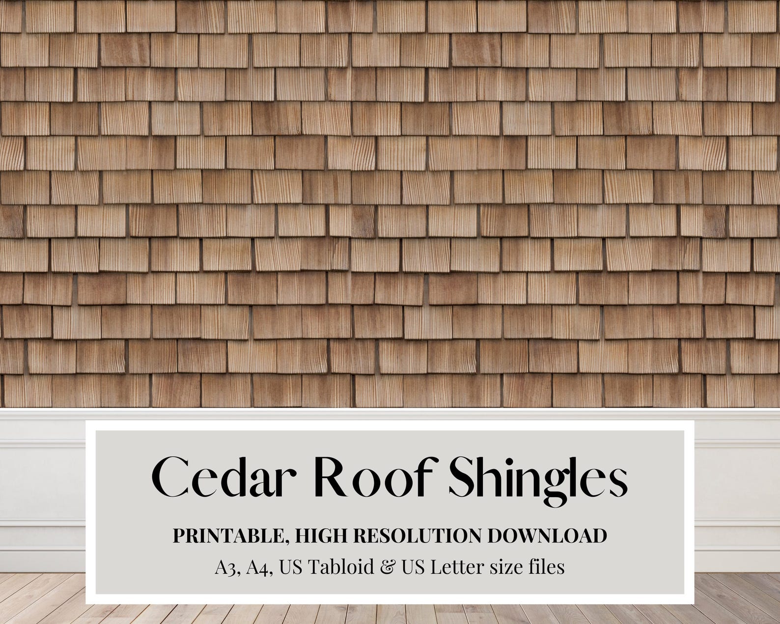 Miniature Cedar Shingles Roofing: Dollhouse Diorama Wallpaper ...