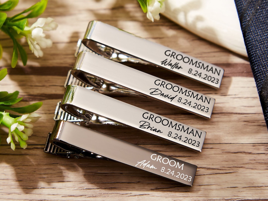 Men Personalized Custom Engraved Tie Clip,custom Groomsmen Tie Clip ...