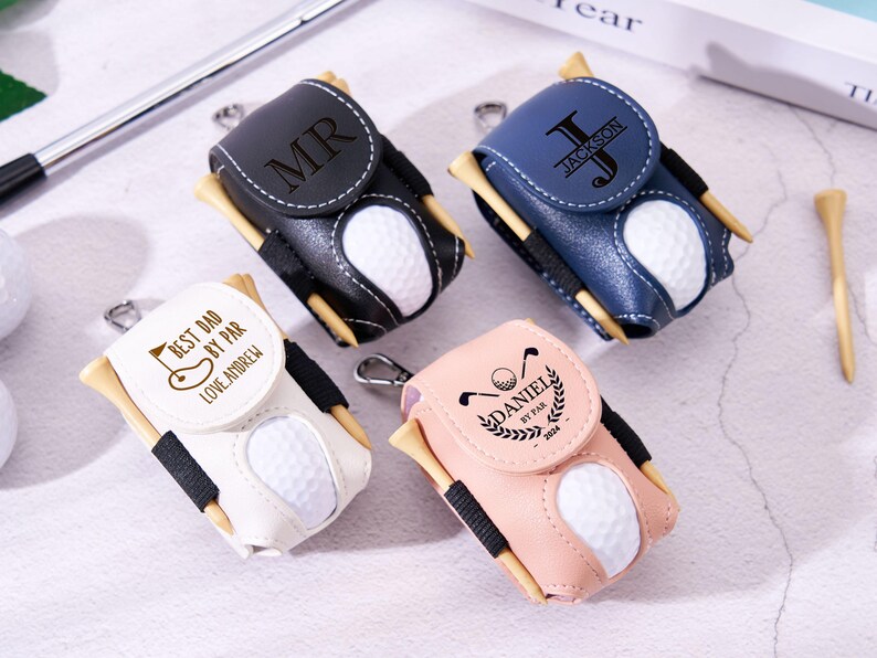 Golf Ball Mini Bag, Personalized Leather Golf Ball Case, Golf Balls ...