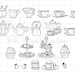 Hand Drawn Tea Party Clipart: Tea Set Illustrations (SVG & PNG Instant ...