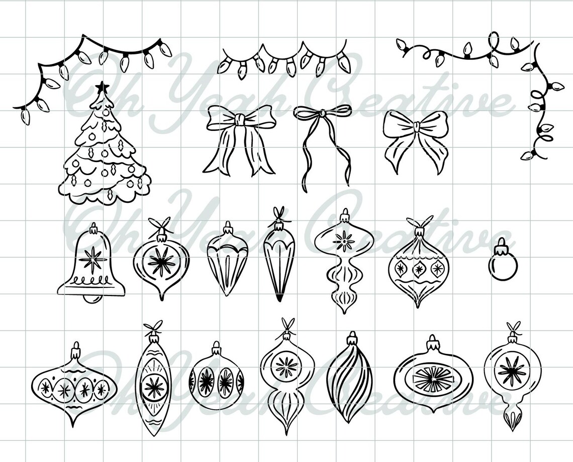 Whimsical Christmas Clipart: Hand-drawn Holiday PNG, SVG (digital ...