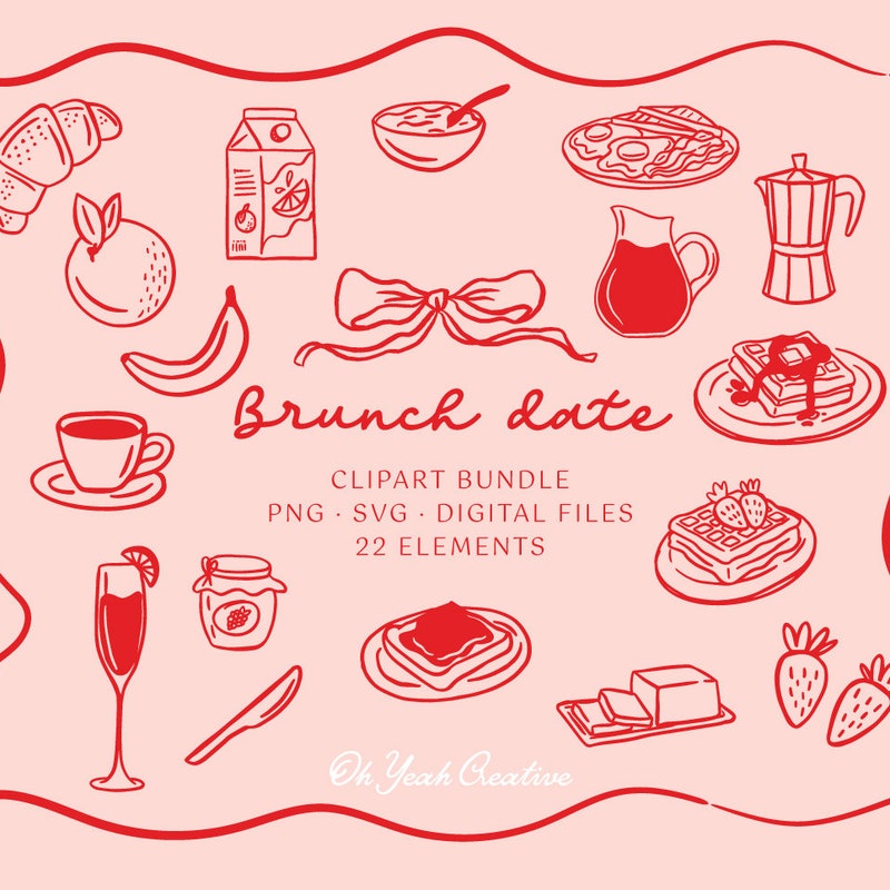 Brunch Illustration Png - Etsy