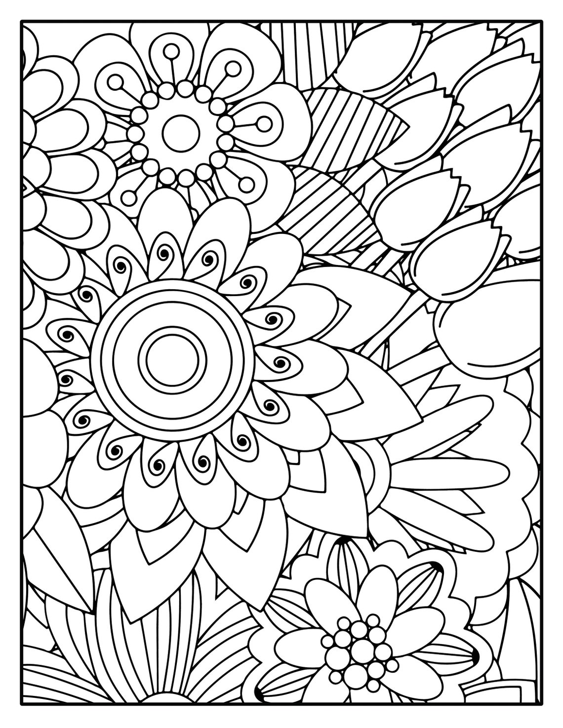 120 Adult Coloring Book Pages, Printable Coloring Pages, KDP Printable ...