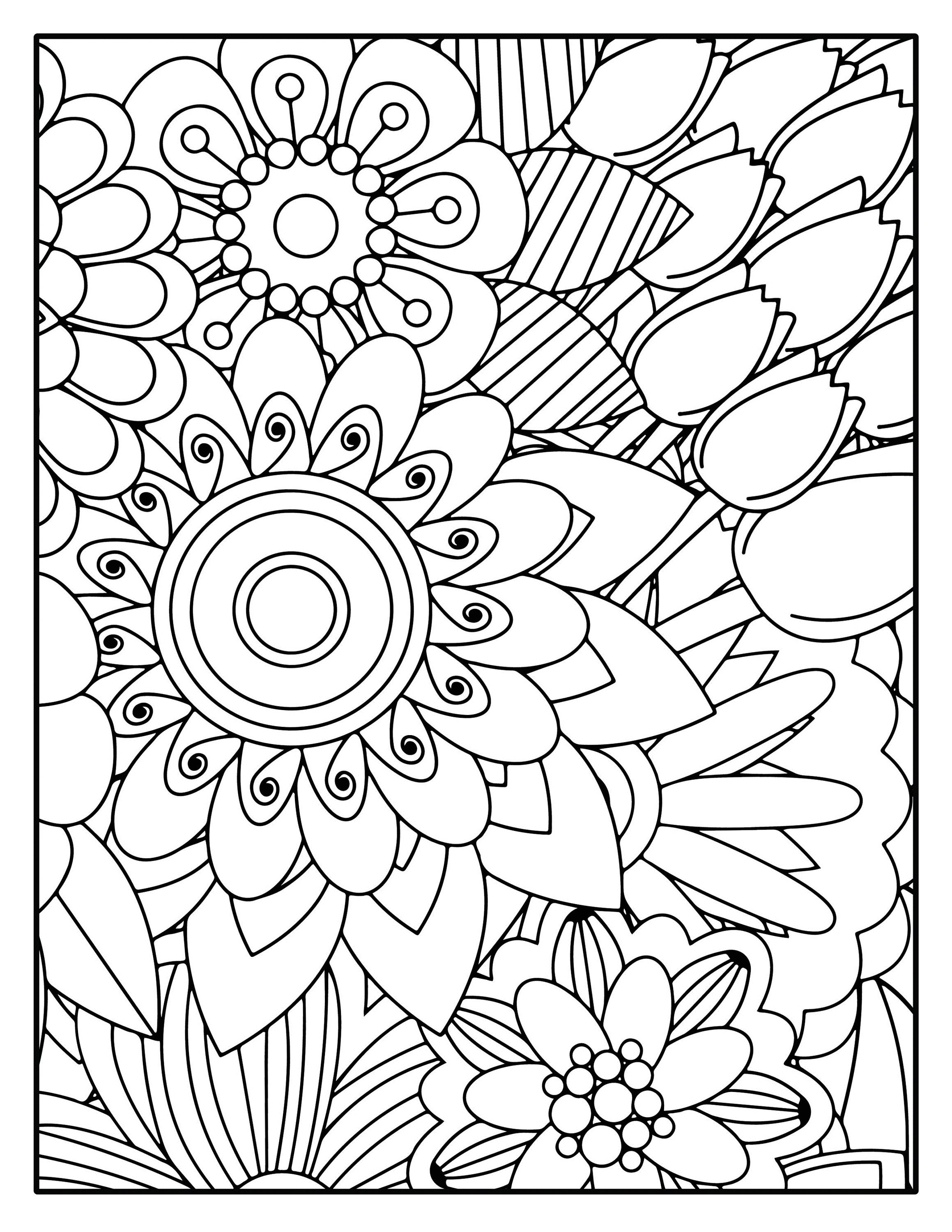 120 Adult Coloring Book Pages, Printable Coloring Pages, KDP Printable ...
