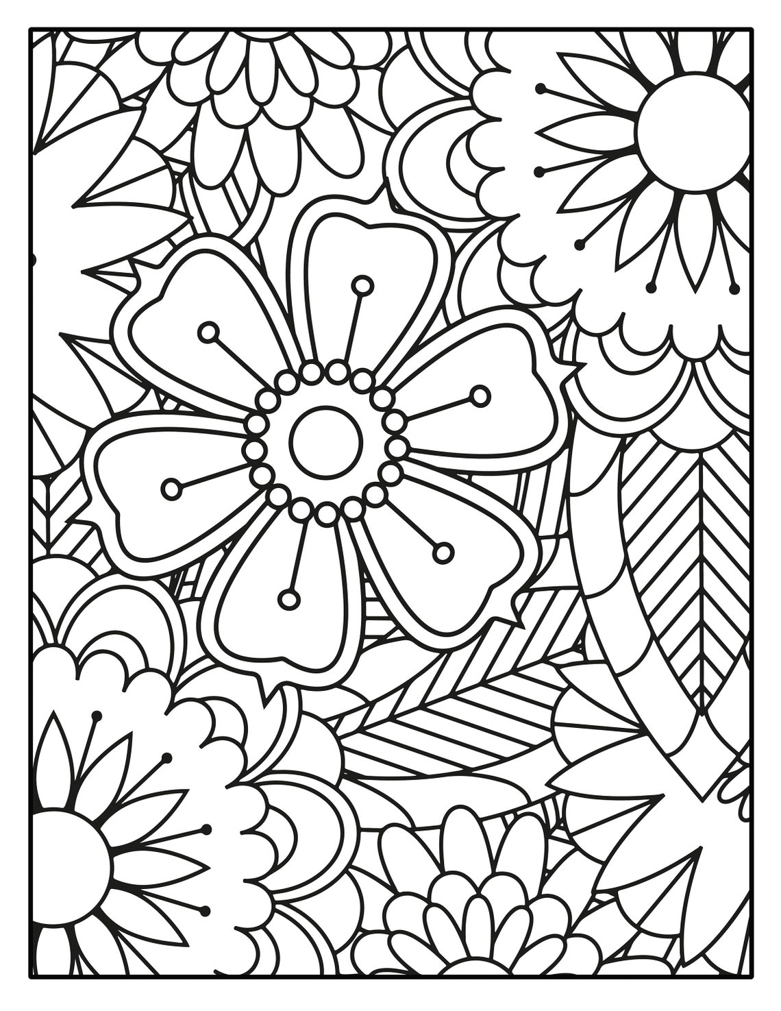 120 Adult Coloring Book Pages, Printable Coloring Pages, KDP Printable ...
