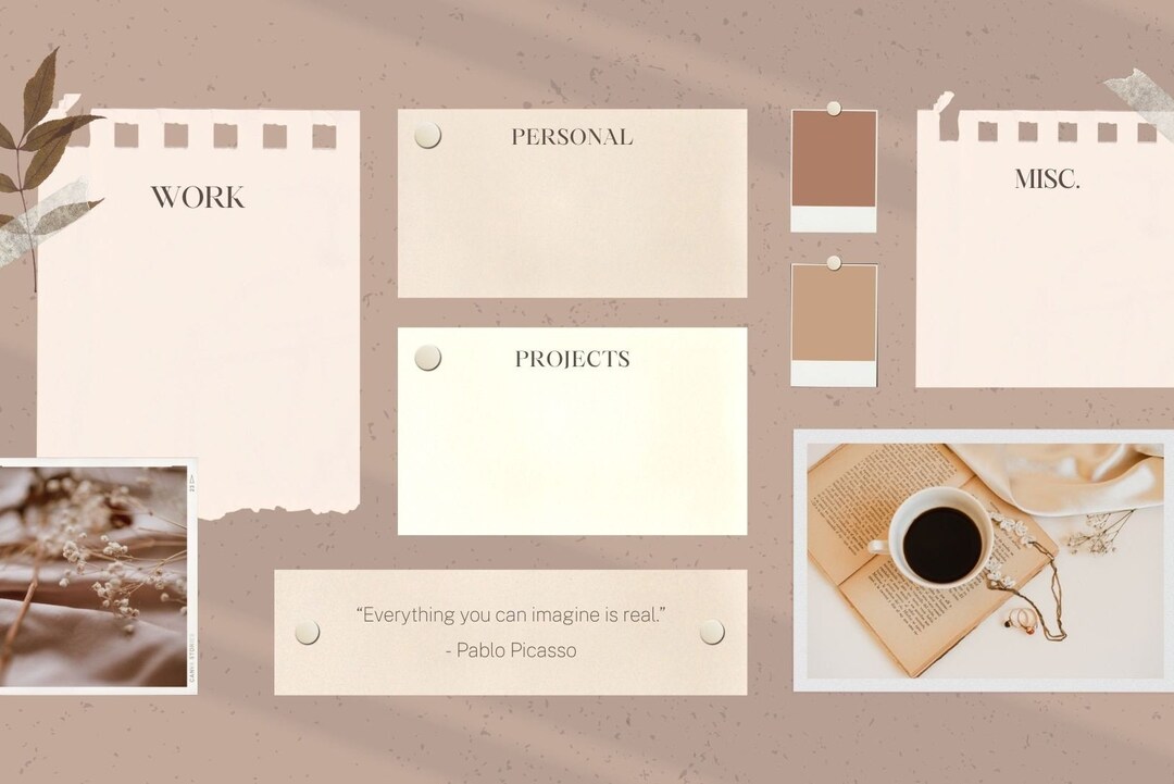 DIGITAL Minimalist Computer Organiser Stylish Elegant Aesthetic Design ...