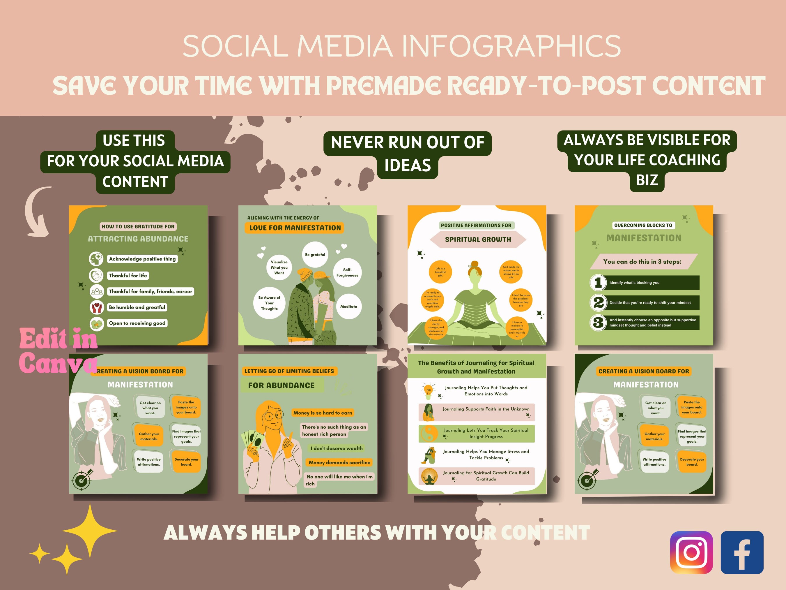 Done for You Social Media Infographic Spiritual Instagram Post Facebook ...