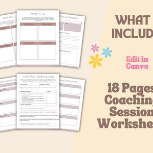 Coaching Session Worksheets 18 Pages for Coaches |coaching Toolkit ...