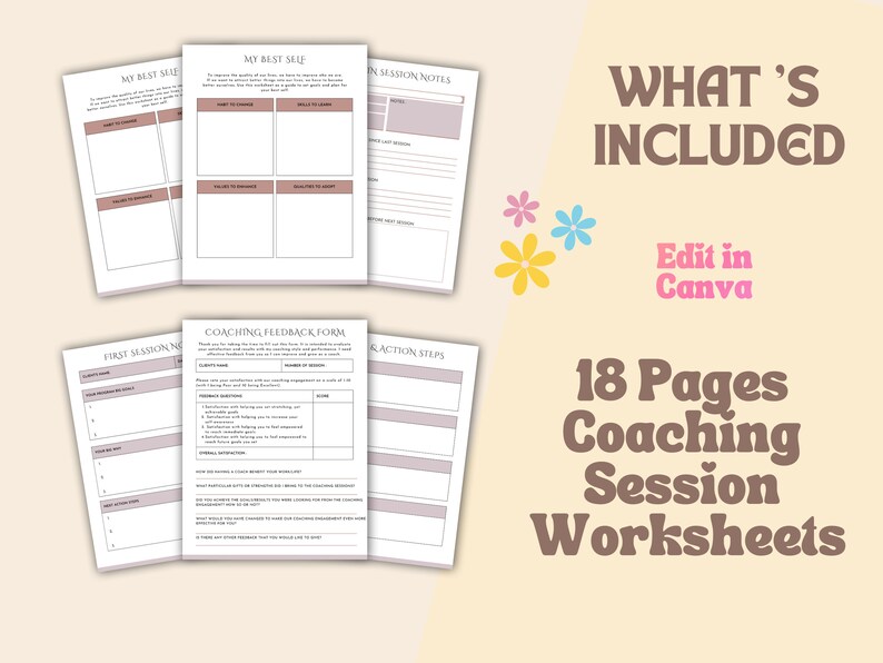 Coaching Session Worksheets 18 Pages for Coaches |coaching Toolkit ...