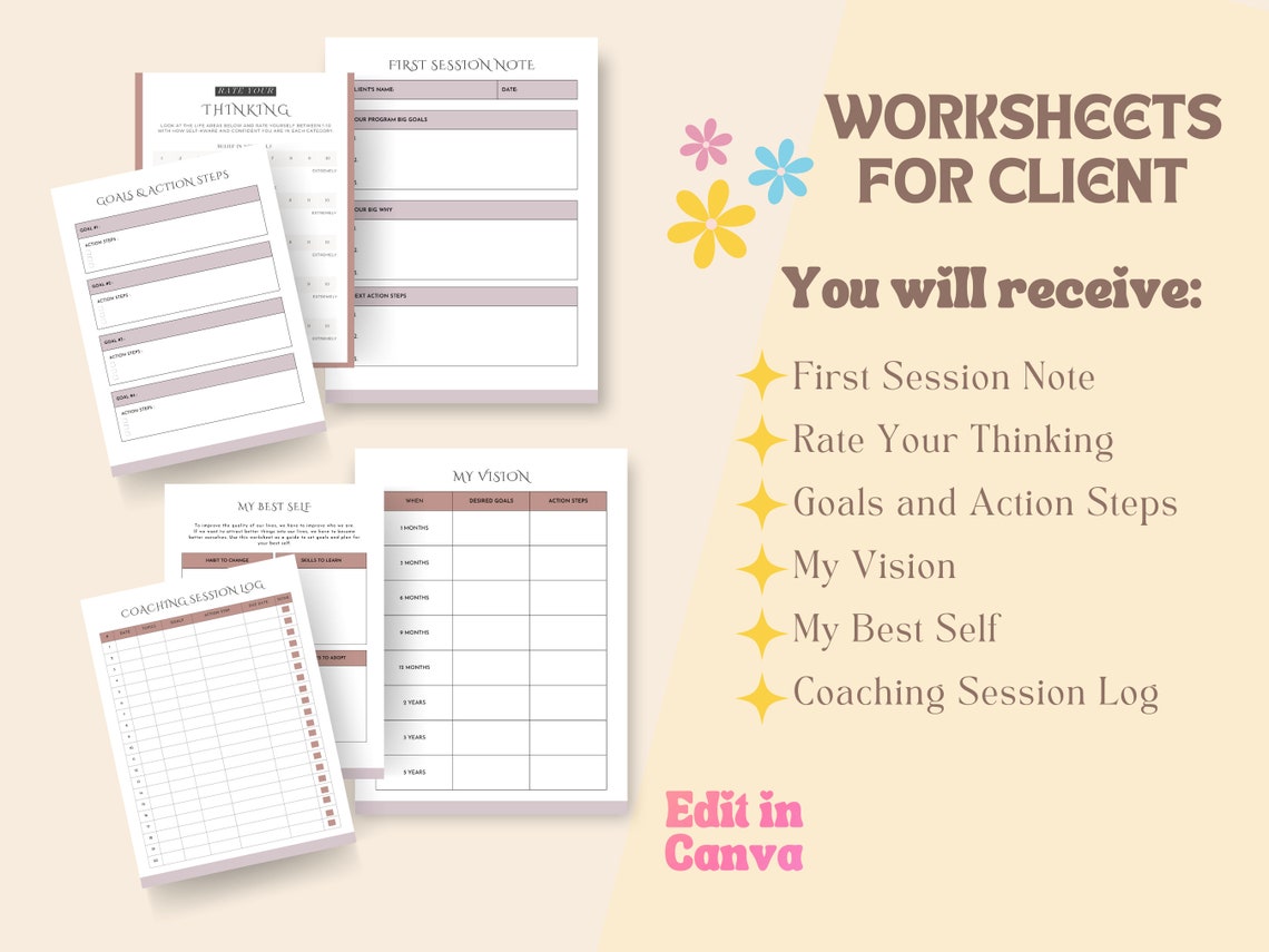 Coaching Session Worksheets 18 Pages for Coaches coaching Toolkit ...