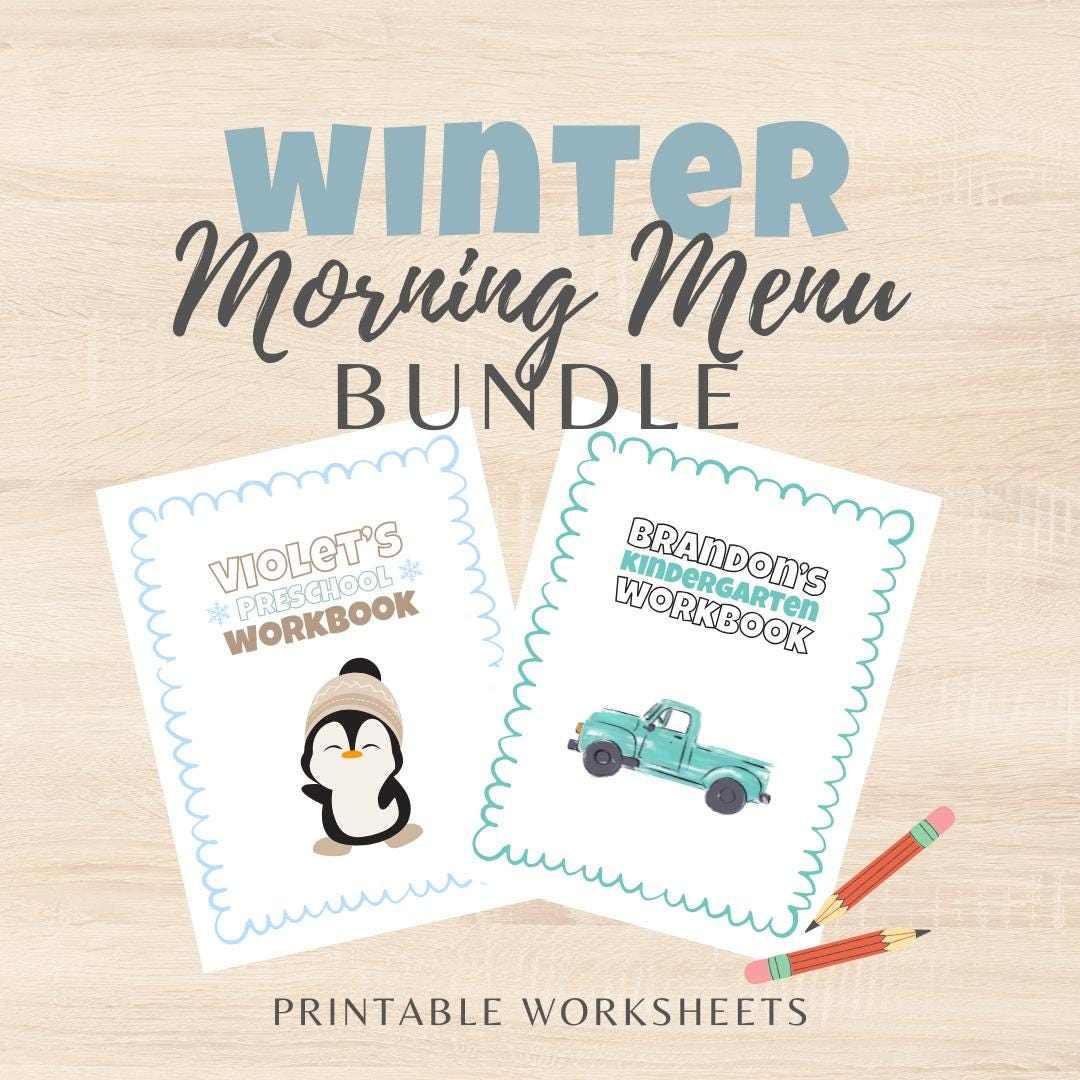 Winter Themed Morning Menu Learning Binder: Editable Preschool ...