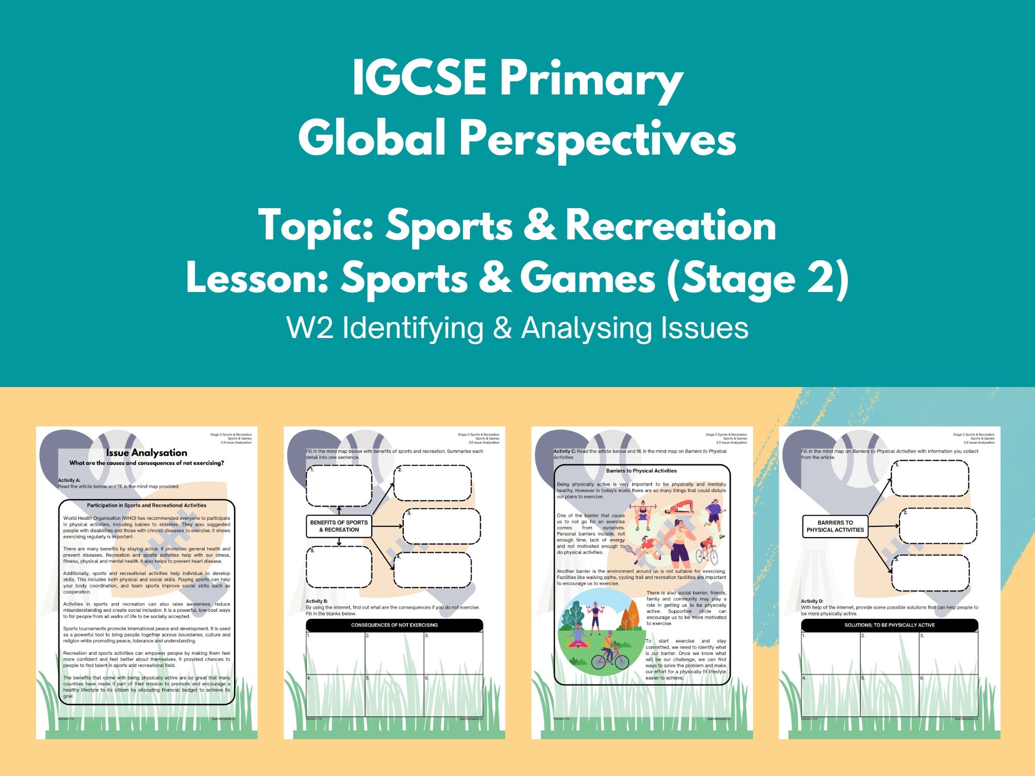 Worksheet IGCSE Primary Global Perspective 0838, Stage 2 Sports and ...