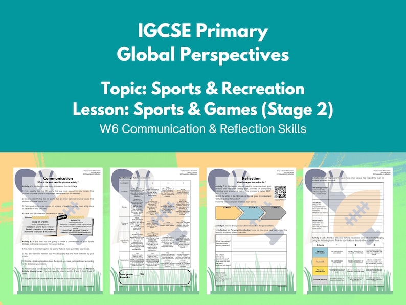 Worksheet IGCSE Primary Global Perspective 0838, Stage 2; Sports and ...