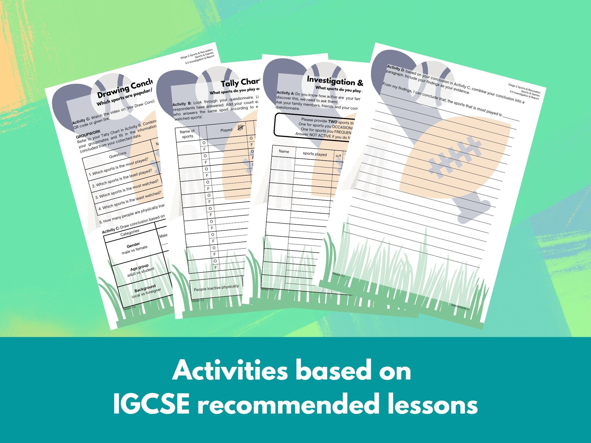 Worksheet IGCSE Primary Global Perspective 0838, Stage 2; Sports and ...