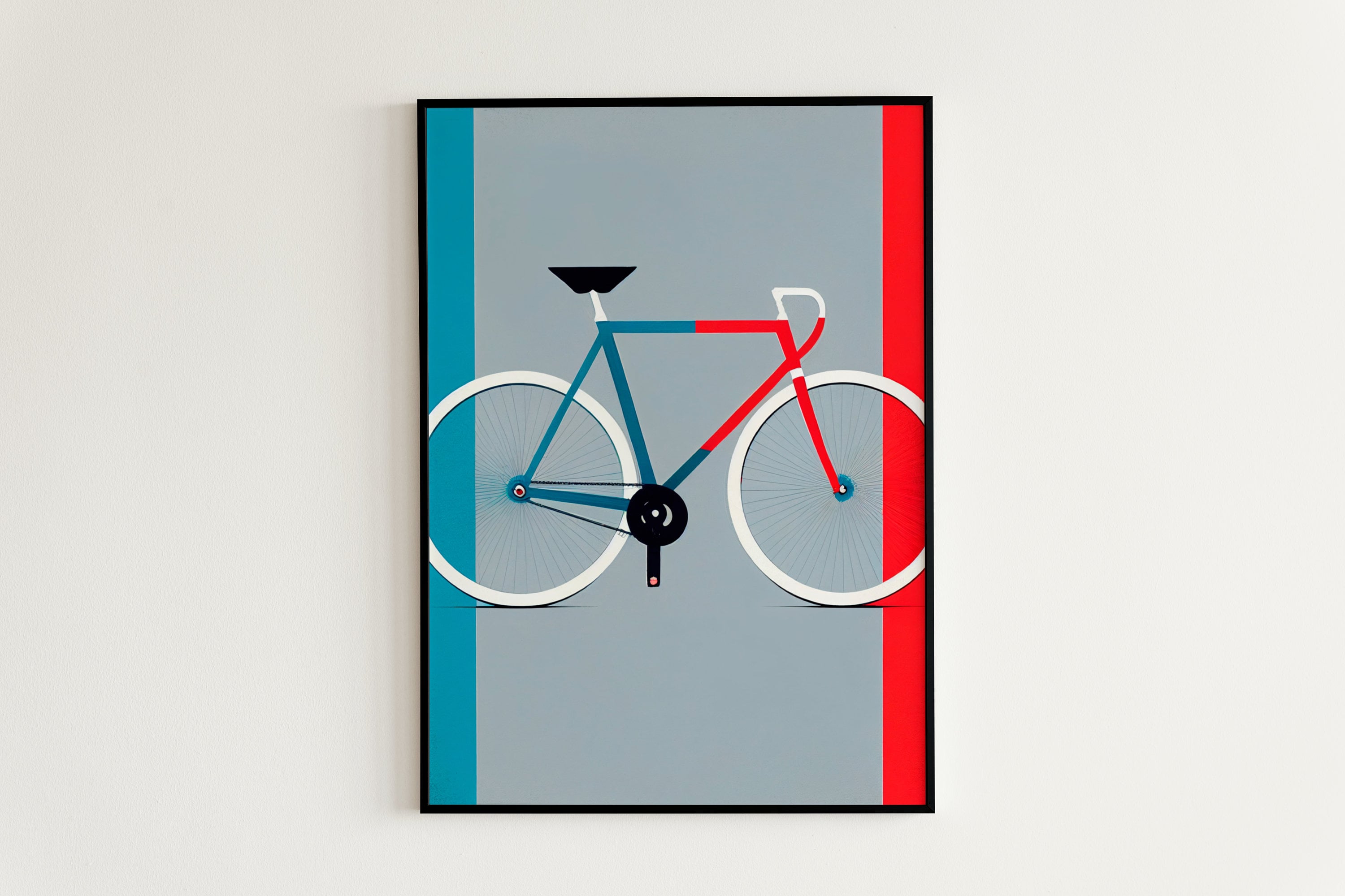 Bike Bauhaus Style Poster Modern Art Abstract Bicycle Wall Art ...