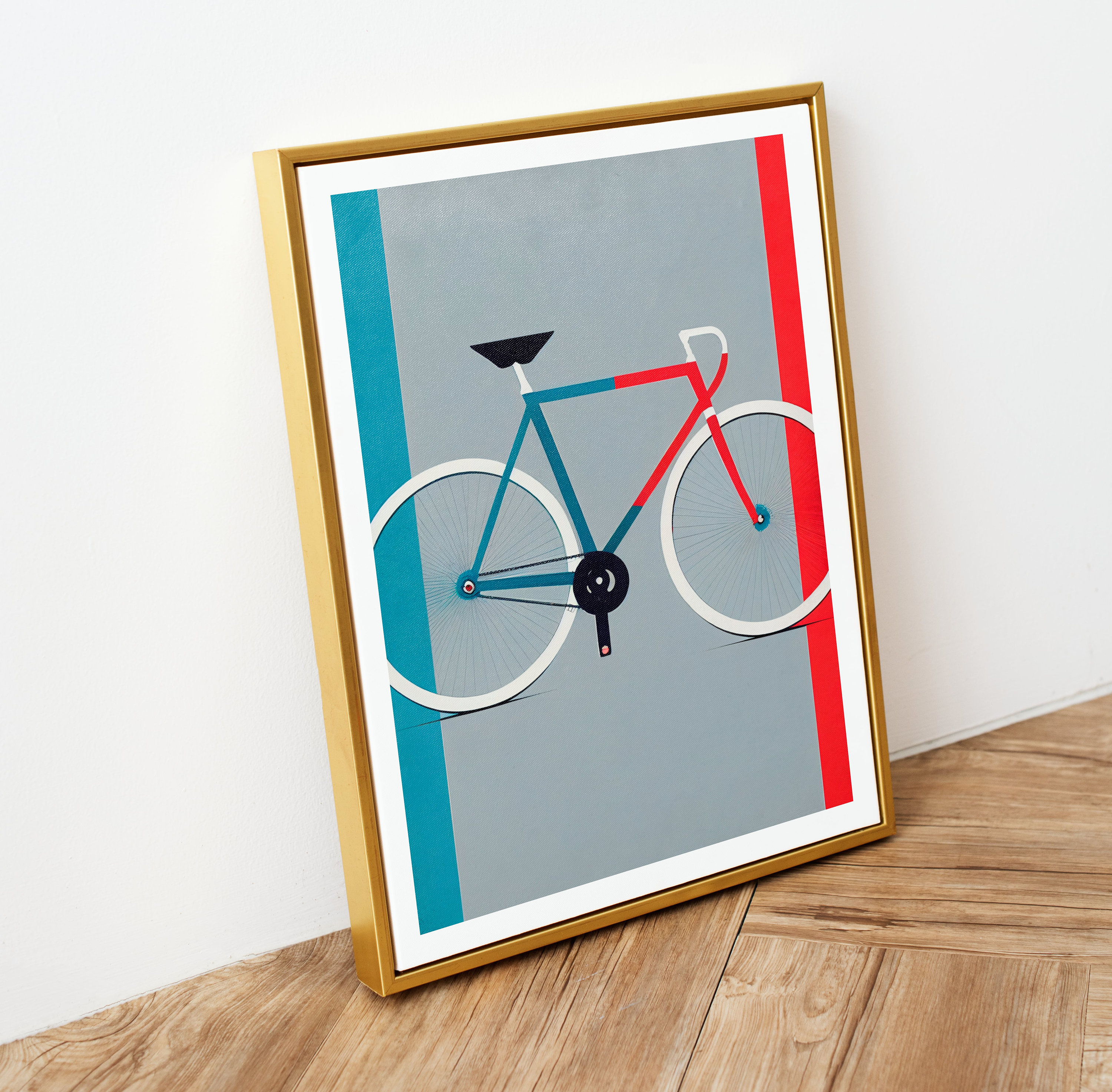 Bike Bauhaus Style Poster Modern Art Abstract Bicycle Wall Art ...
