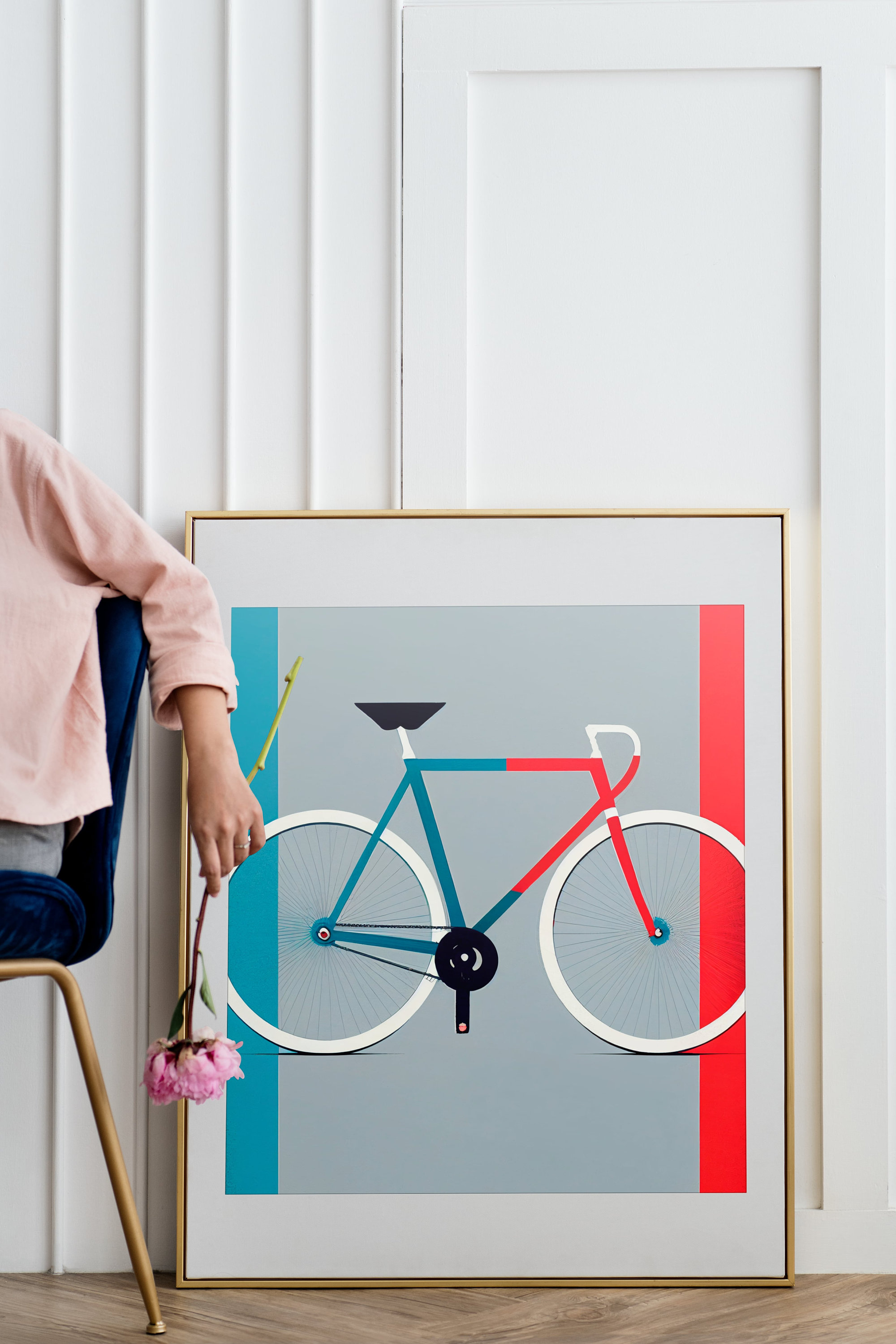 Bike Bauhaus Style Poster Modern Art Abstract Bicycle Wall Art ...