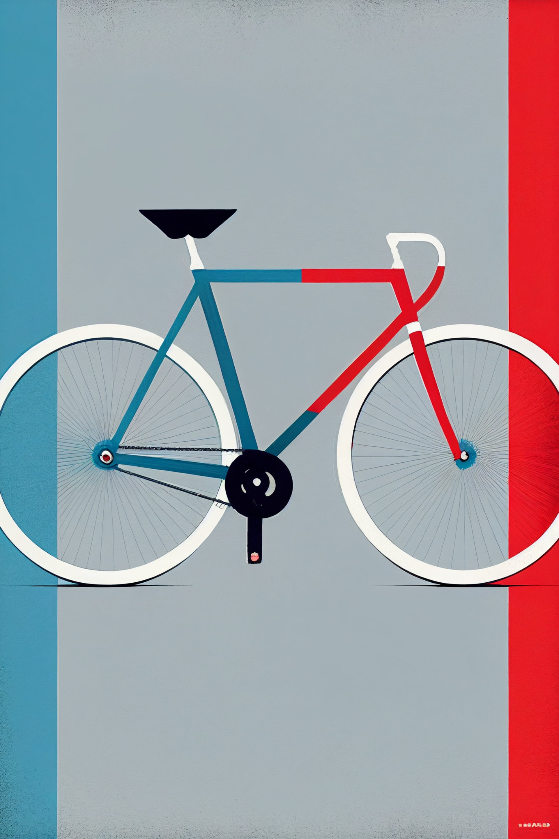 Bike Bauhaus Style Poster Modern Art Abstract Bicycle Wall Art ...
