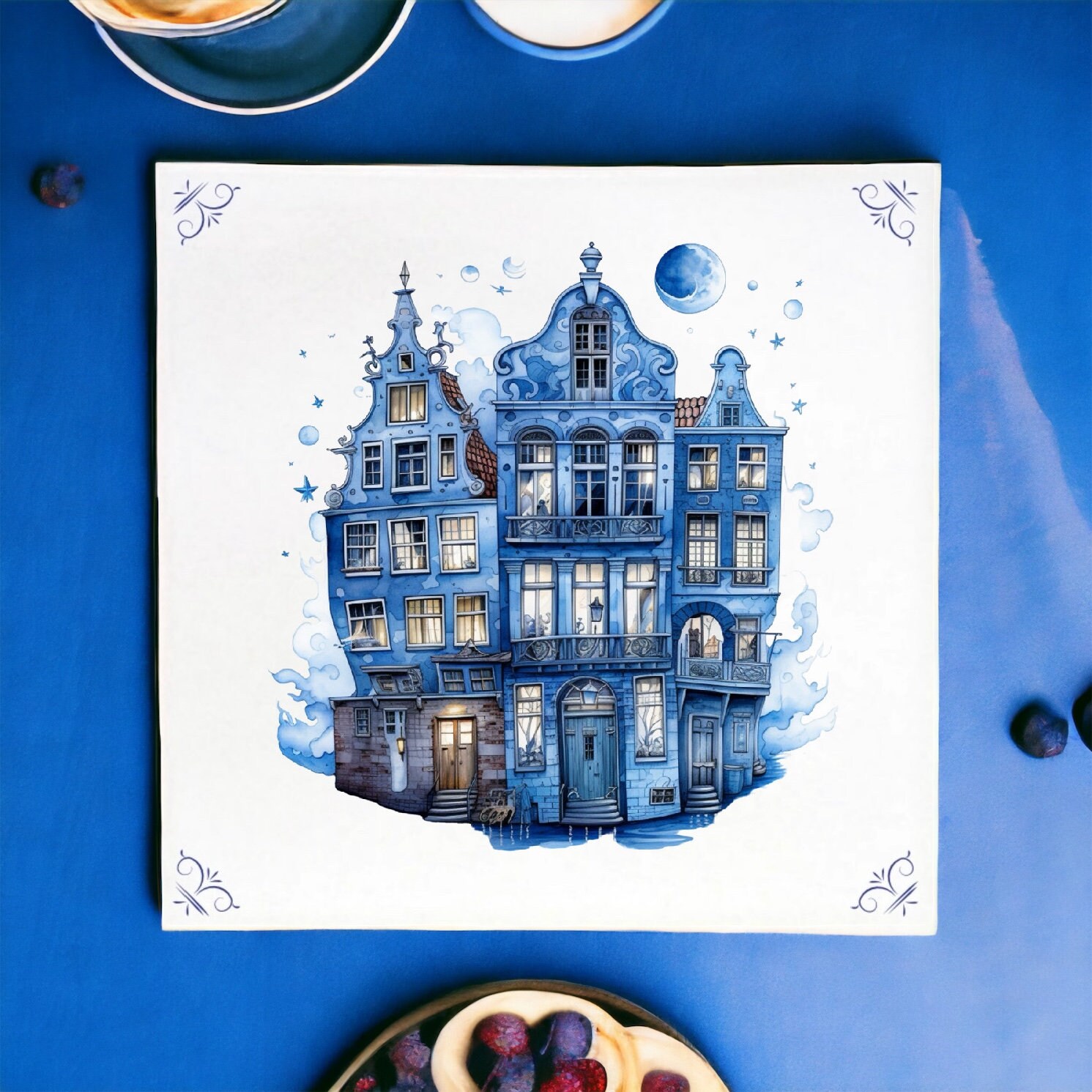 Delft Blue, Delft Blue Ceramic Tile, Delft Blue Canal House, Canal ...