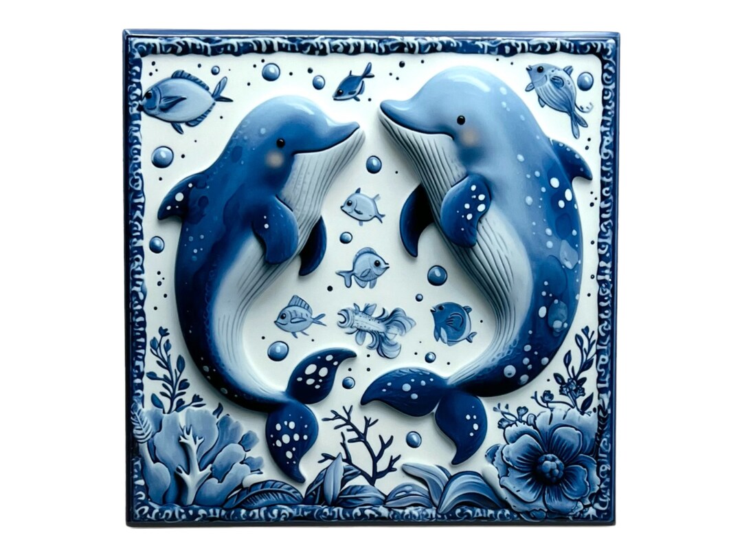 Dolphin, Delft Blue, Delft Blue, Delft Blue Tile, Tile, Dolphins ...