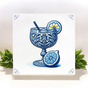 Cocktail, Tile, Delft Blue, Kitchen Tile, Bathroom Tile, Wall Art ...