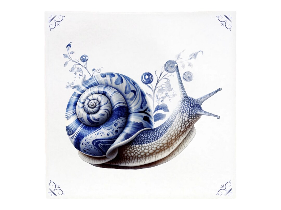 Snail, Snail, Delft Blue, Delft Blue, Tile, Snails, Garden, Gift for ...