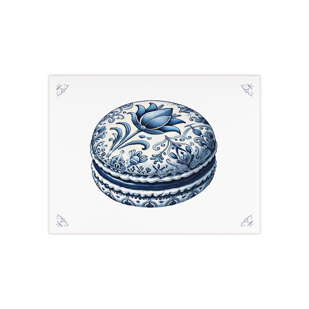 Macaron, Delft Blue, Ceramic Tile, Macaron Decor, Kitchen Backsplash ...