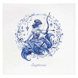 Sagittarius, Delft Blue, Delft Blue Tile, Zodiac, Tile, Zodiac Gift ...