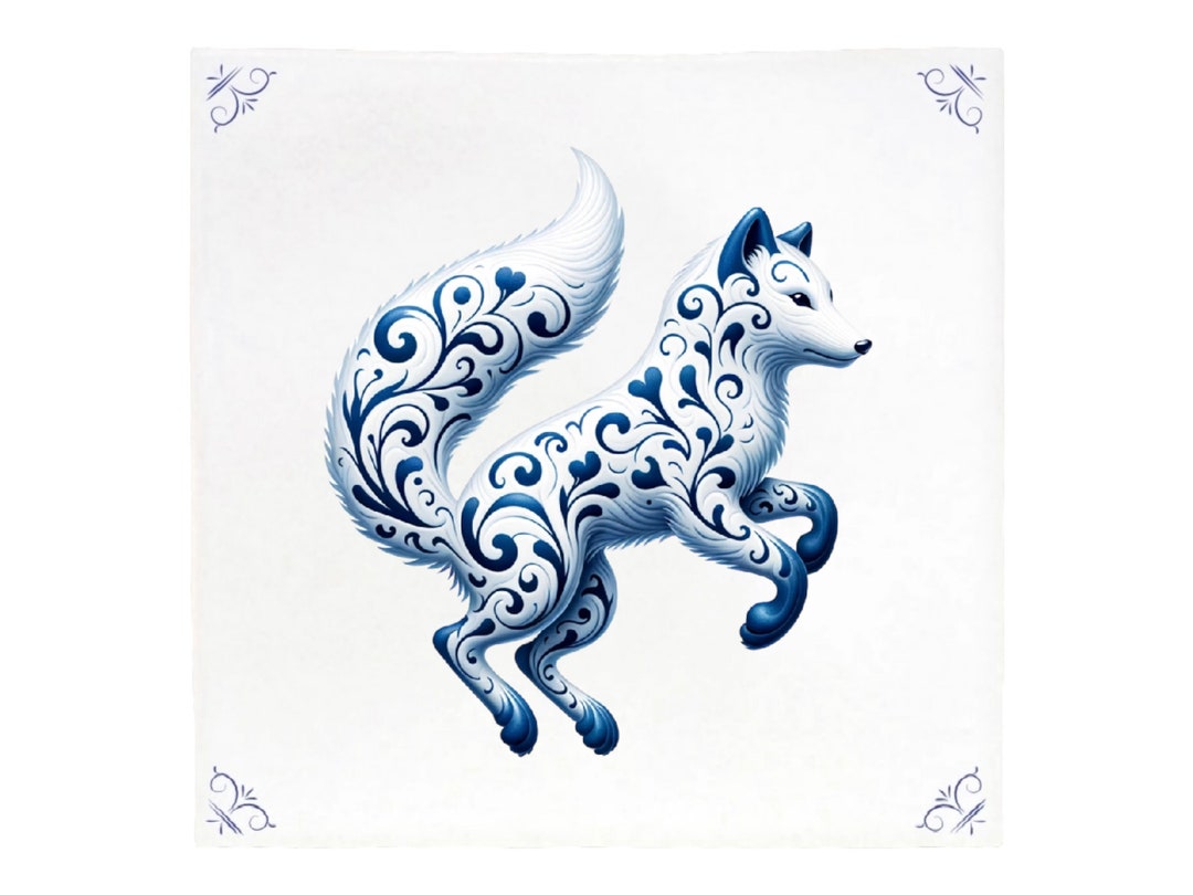 Fox, Tile, Delft Blue, Kitchen Tile, Bathroom Tile, Wall Art, Kitchen ...