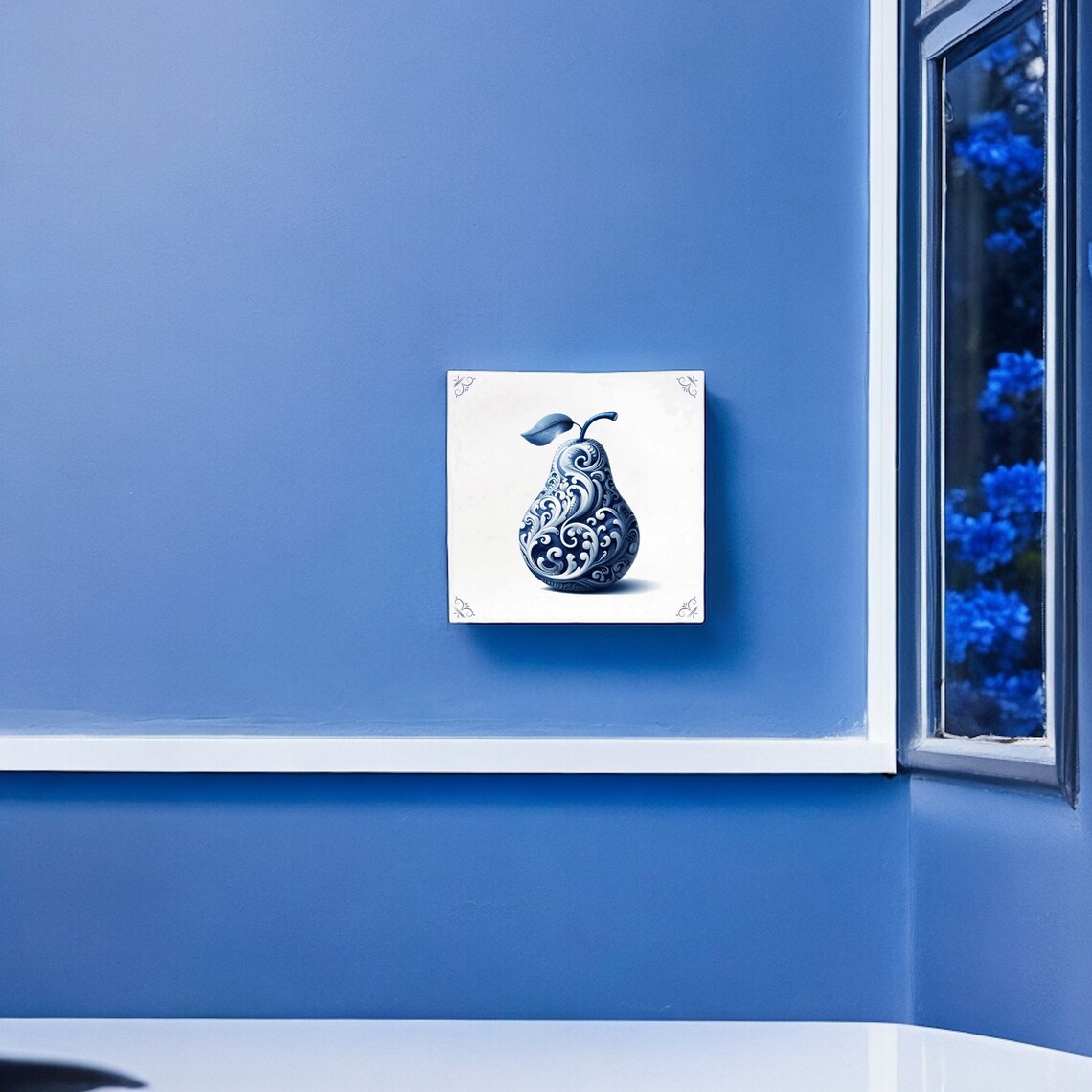 Pear, Tile, Delft Blue, Kitchen Tile, Bathroom Tile, Wall Art, Birthday ...