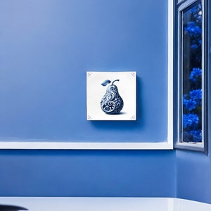 Pear, Tile, Delft Blue, Kitchen Tile, Bathroom Tile, Wall Art, Birthday ...