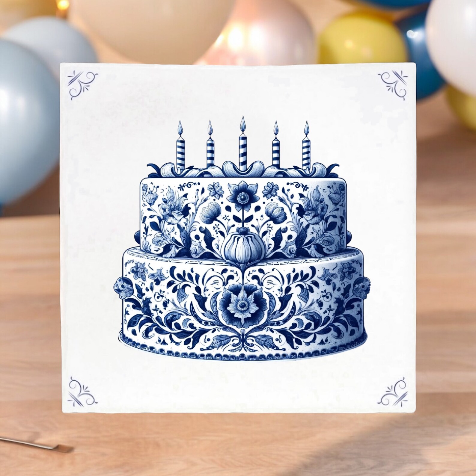 Birthday Cake, Tile, Delft Blue, Kitchen Tile, Bathroom Tile, Wall Art ...