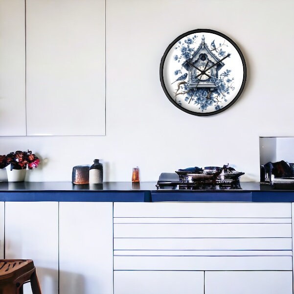 Wall Clock, Cuckoo Clock, Clock, Delft Blue, Wall Art, Cuckoo, Dutch ...