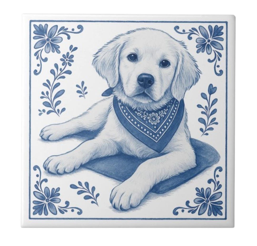 Pet Tile, Personalized Pet Tile, Delft Blue Tile, Furry Friend Gift ...