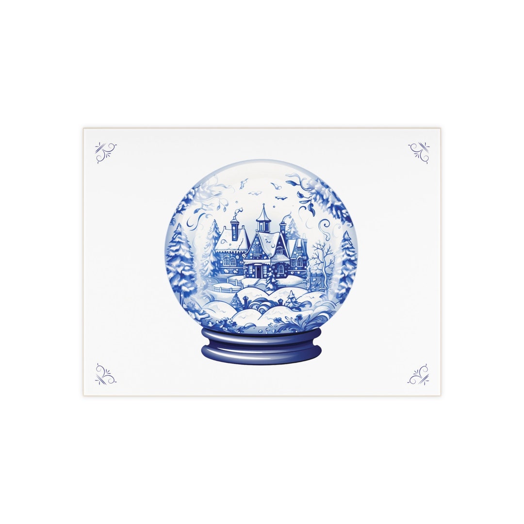Crystal Globe, Ceramic Tile, 6" X 8", Xmas, Delft Blue, Tile ...