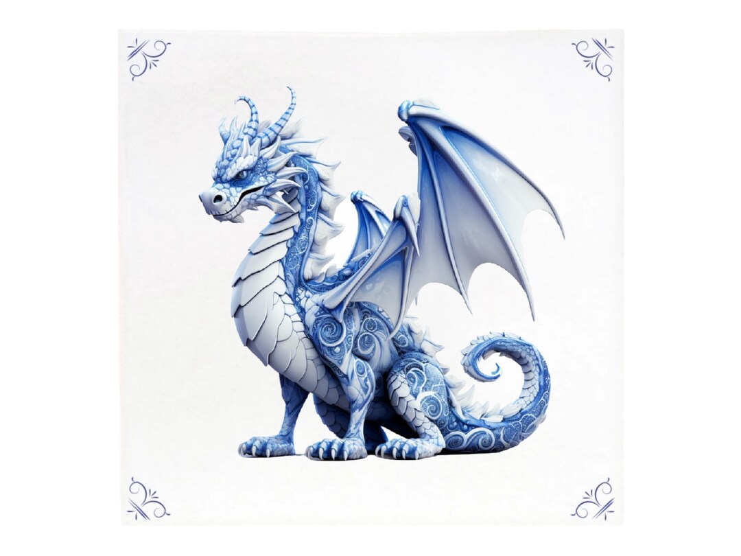 Dragon, Delft Blue, Delft Blue, Delft Blue Tile, Dragons, Tile, Wall ...