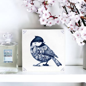 Coal Tit, Tile, Delft Blue, Bird, Kitchen Tile, Bathroom Tile, Wall Art ...