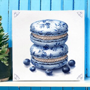 Delft Blue Macaron, Delft Blue Tile, Tile, Delft Blue Tiles, Delft Blue ...