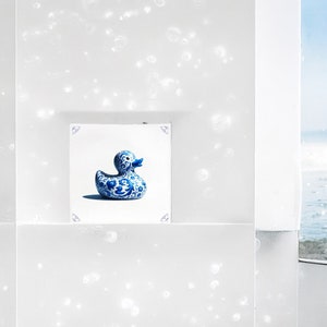 Duck, Tile, Delft Blue, Kitchen Tile, Bathroom Tile, Rubber Duck, Wall ...